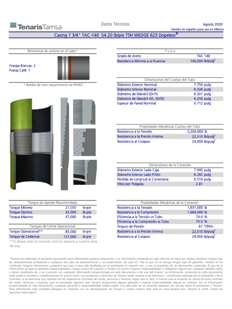 7.750 54.20 ppf TAC-140 TSH WEDGE 623 (1) | PDF