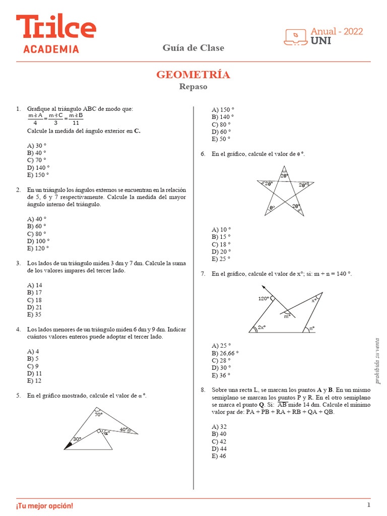 GEOMETRIA-GUIA6 | PDF | Geometría Elemental | Geometría del plano euclidiano