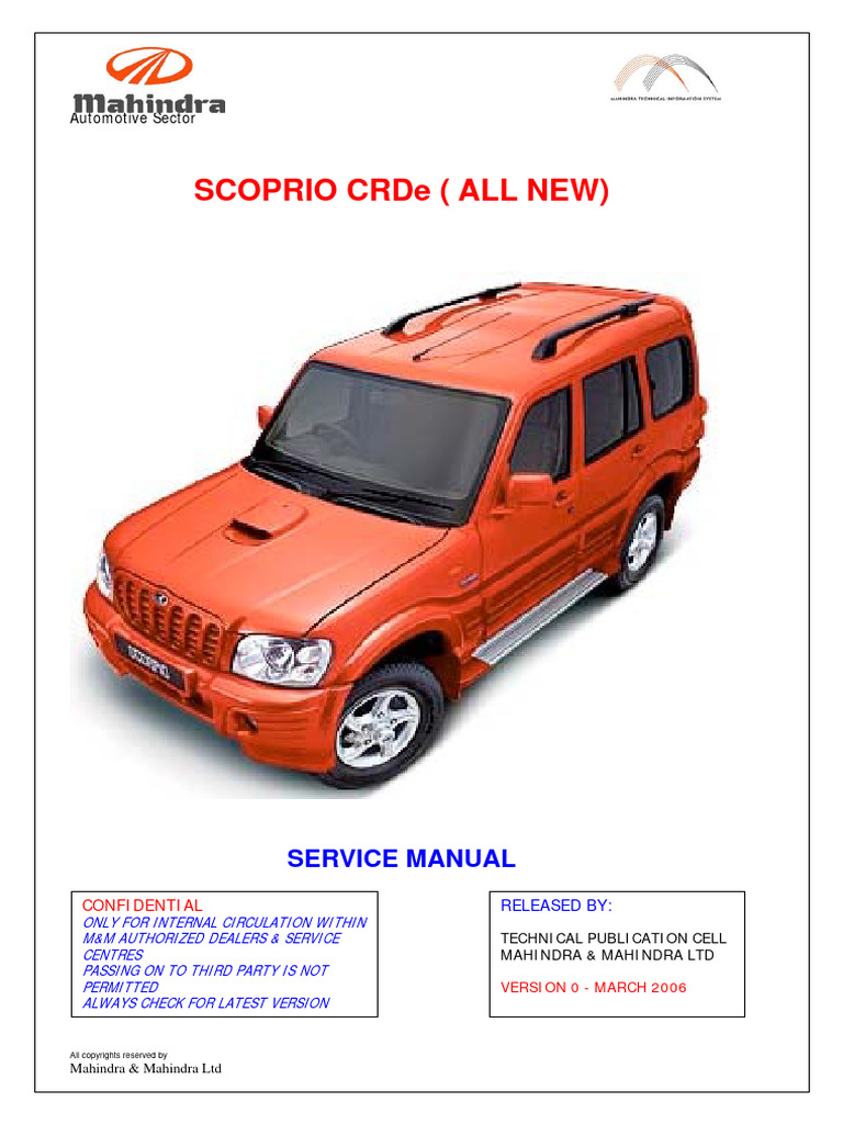 2006 - Service Manual (Scorpio CRDe - All New BS 3) | PDF ...