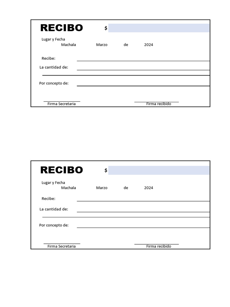 Comprobante de Recibo | PDF