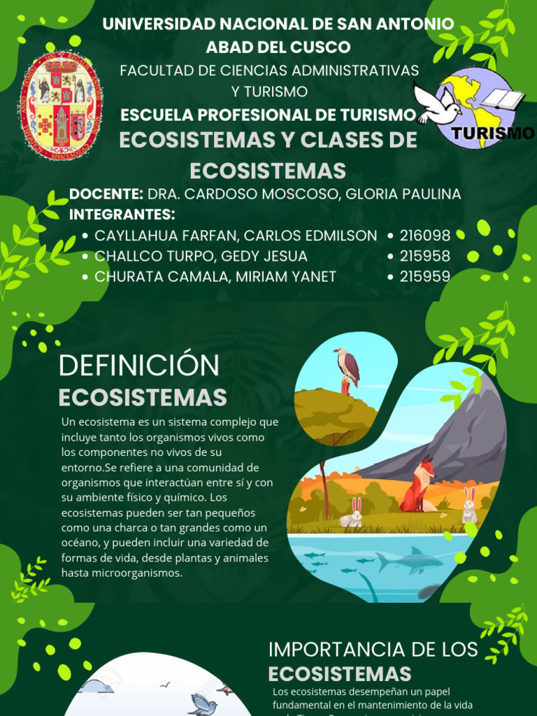 Ecosistemas y Tipo de Ecosisemas | PDF | Ecosistema | Ecología