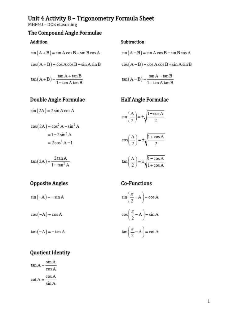 Formula Trig | Download Free PDF | Trigonometry | Euclidean Plane Geometry