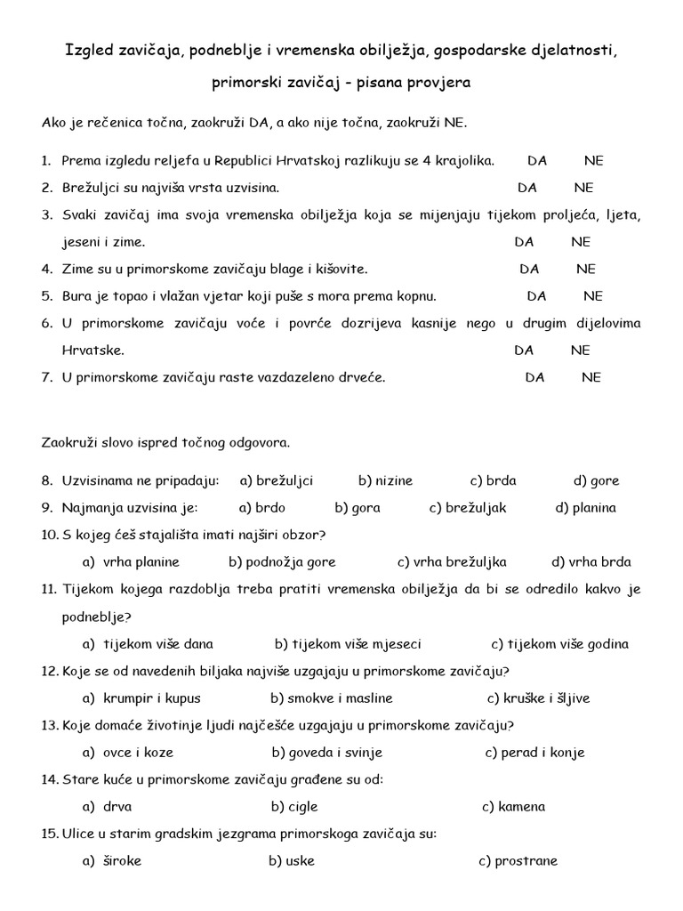 Primorski Zavicaj-Provjera | PDF