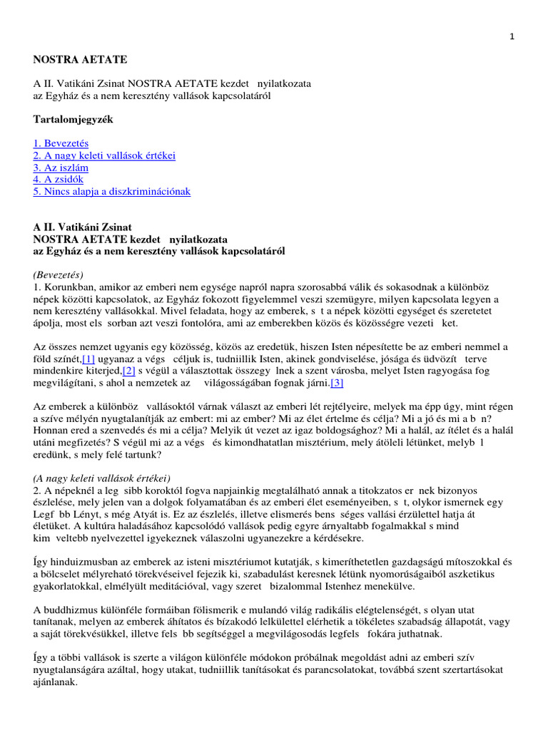NOSTRA AETATE | PDF