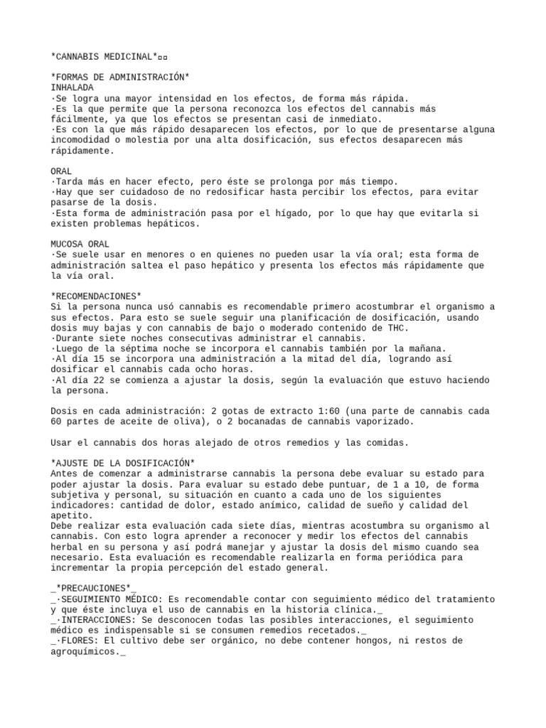 Cannabis Medicinal Intro Pdf Cannabis Droga Tratamientos Médicos