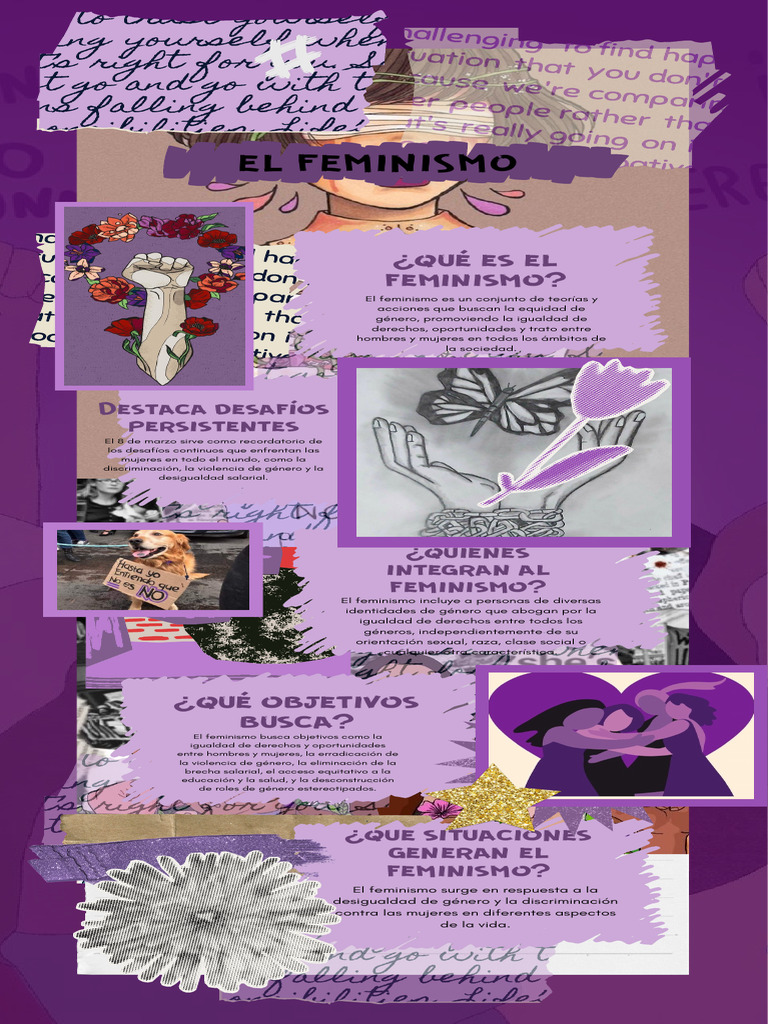 Infografía día internacional de la mujer collage fanzine morado | PDF ...