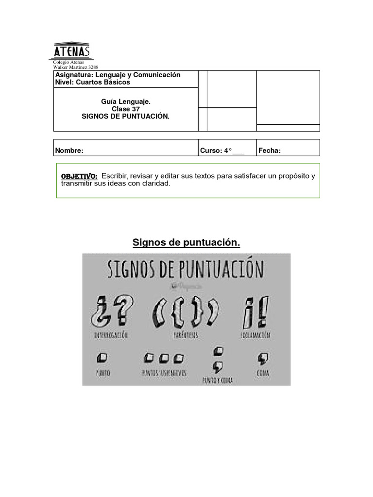 Signos de Puntuación en Lenguaje | PDF