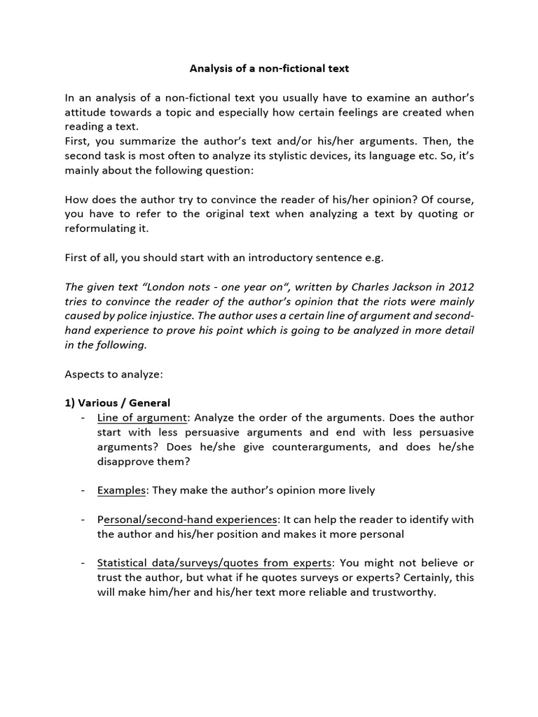 Analysis of A Non-Fictional Texts 2 | PDF | Linguistics | Human ...