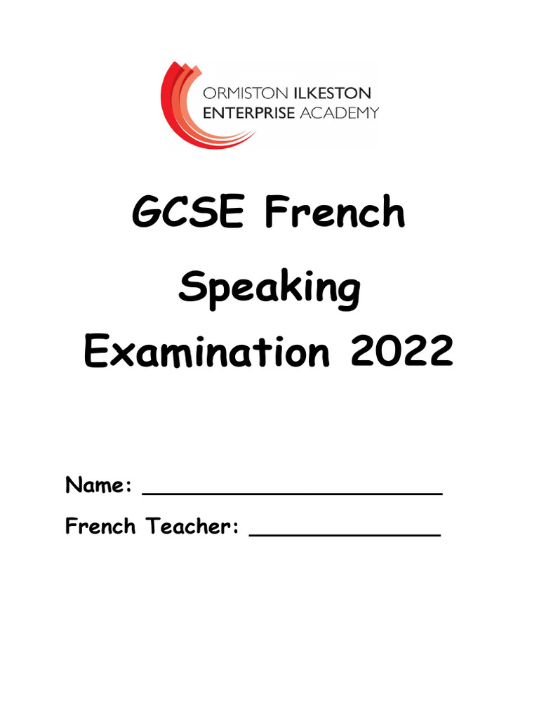 GCSE French Speaking Exam Guide | PDF | Question | Linguistics