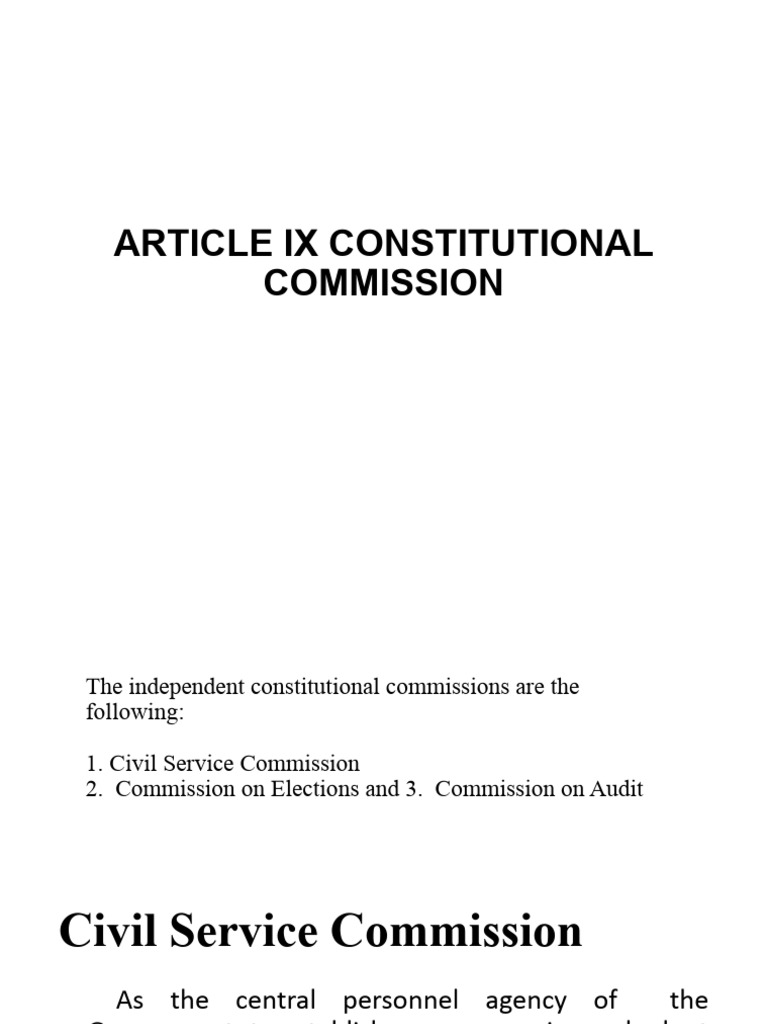 Article Ix Constitutional Commission | PDF | Commission On Elections ...