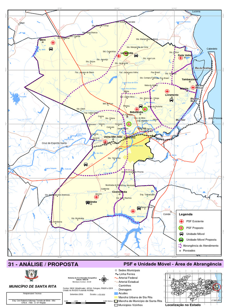 Proposta Novos PSF Lerolândia, Santa Rta-PB 31_Mapa_PSF_Unidade_movel_Rural | PDF | Geociências ...