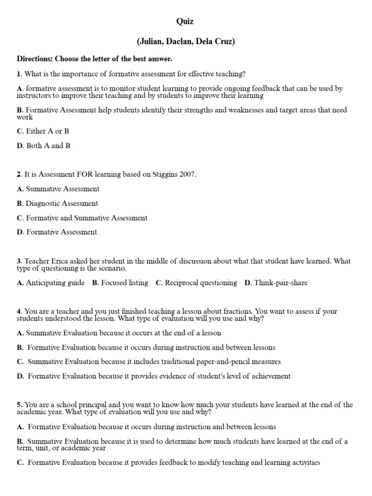 EDUC9-Quiz | PDF | Educational Assessment | Behavior Modification