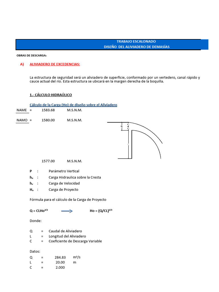 DISENO_de_Aliviadero | PDF | Ecologia Acuatica | Hidrografía