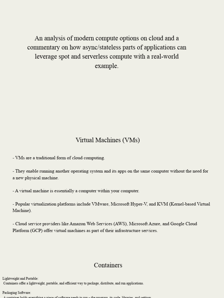 Modern Compute Options On Cloud | PDF | Cloud Computing | Virtual Machine