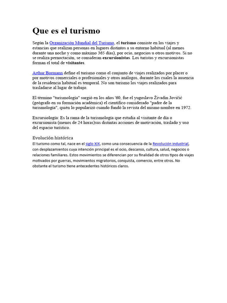 Que Es El Turismo | PDF