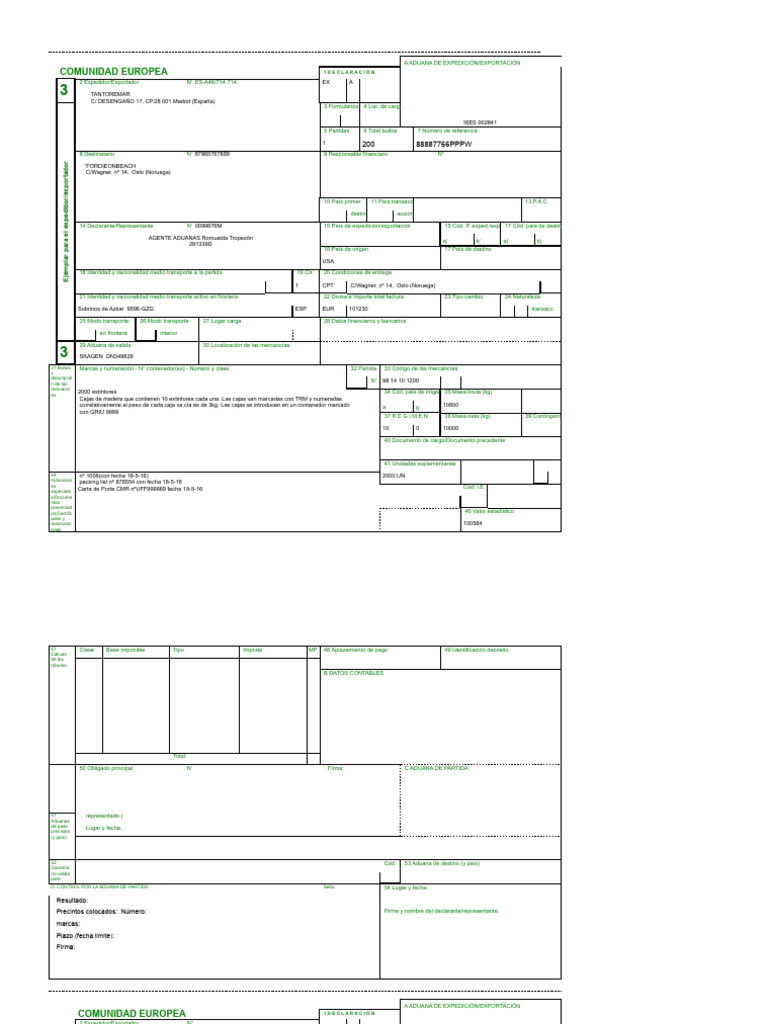 DUA Exportación 4.xlsx - DUA | PDF | Economias