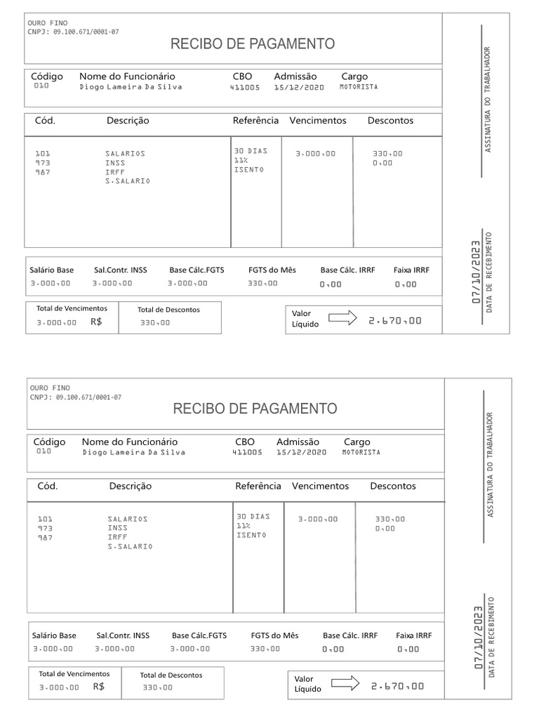 Comprovante de Renda | Download grátis PDF | Condições de trabalho ...