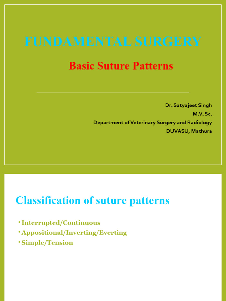 Basicsuturepatterns 130630025353 Phpapp01 | PDF | Surgical Suture | Surgery