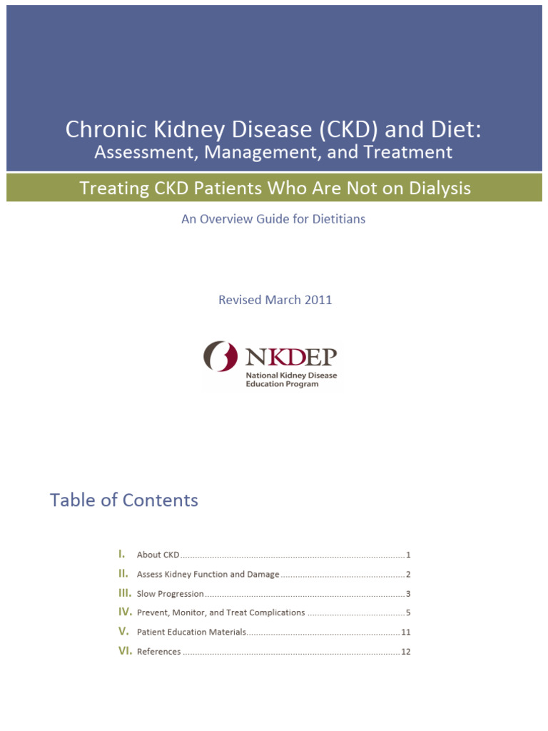 CKD and Diet 7425 | PDF | Chronic Kidney Disease | Causes Of Death