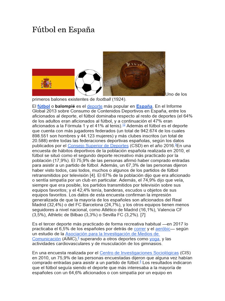 Fútbol en España | PDF | Asociación de competiciones de fútbol ...