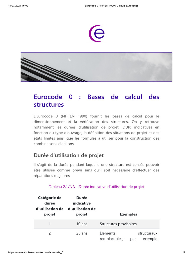 Eurocode 0 - Bases de Calcul Des Structures | PDF | Ingénierie ...