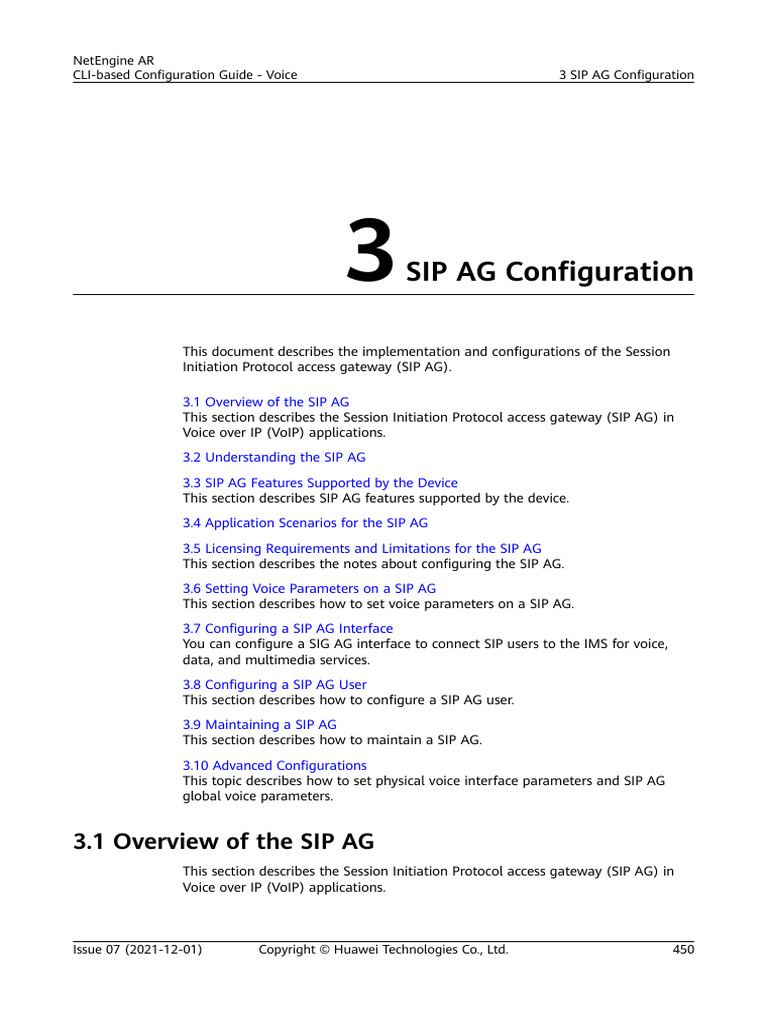 01-03 SIP AG Configuration | PDF