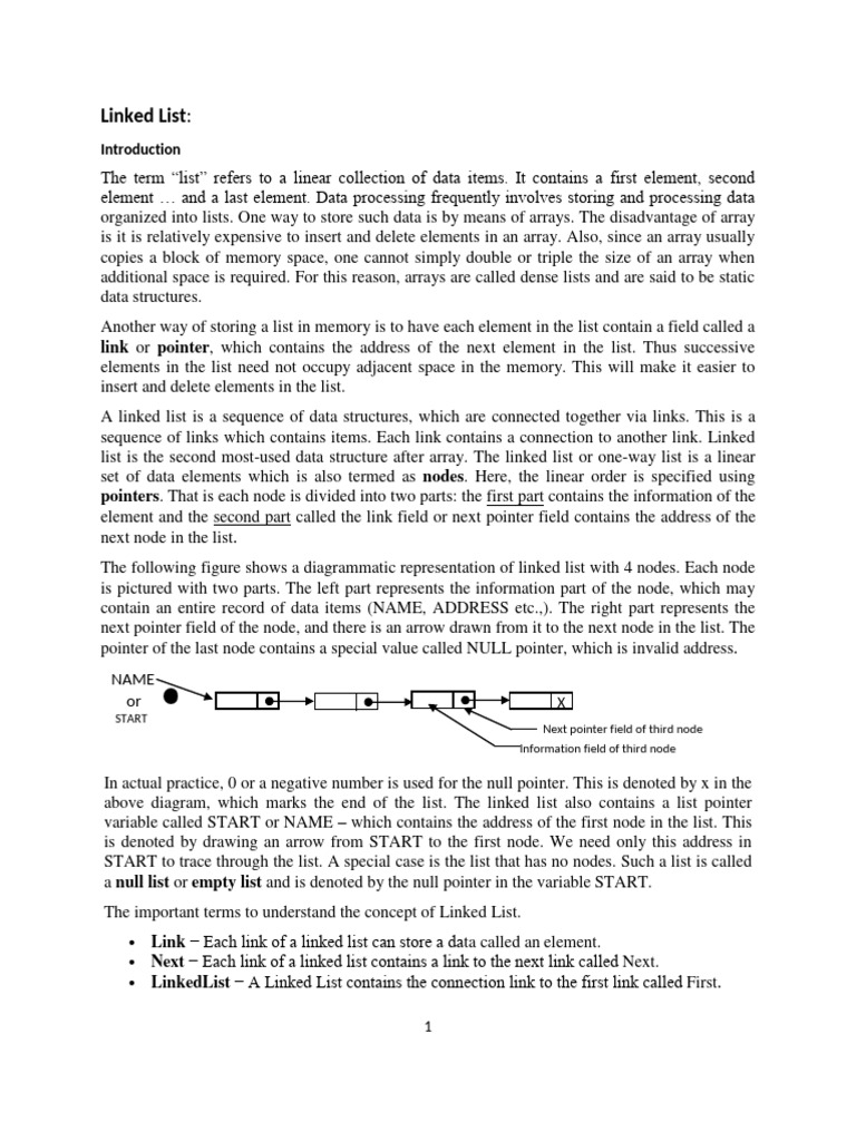 Ds Unit 2 Linked List Pdf Pointer Computer Programming Data