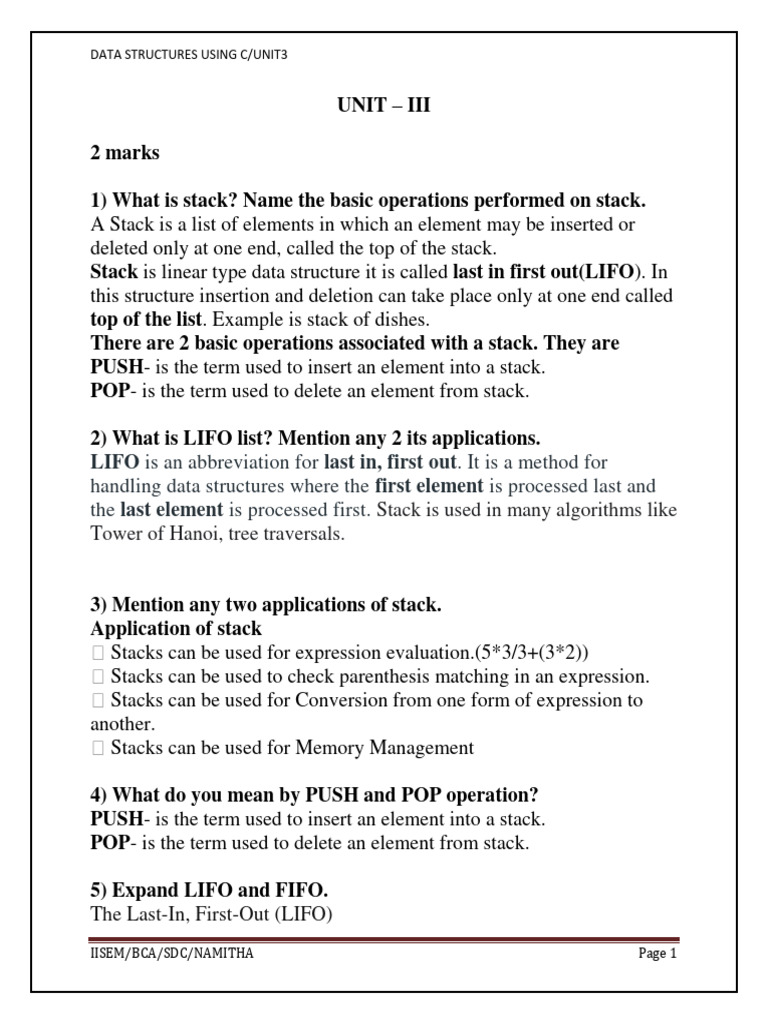 DS Unit3 Solved QB | PDF | Queue (Abstract Data Type) | Theoretical Computer Science