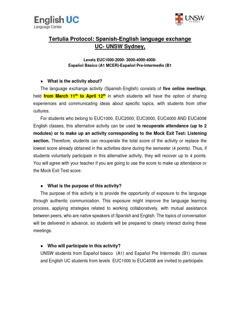 Tertulia Protocol EUC -UNSW 1_2024 | PDF | Human Communication ...