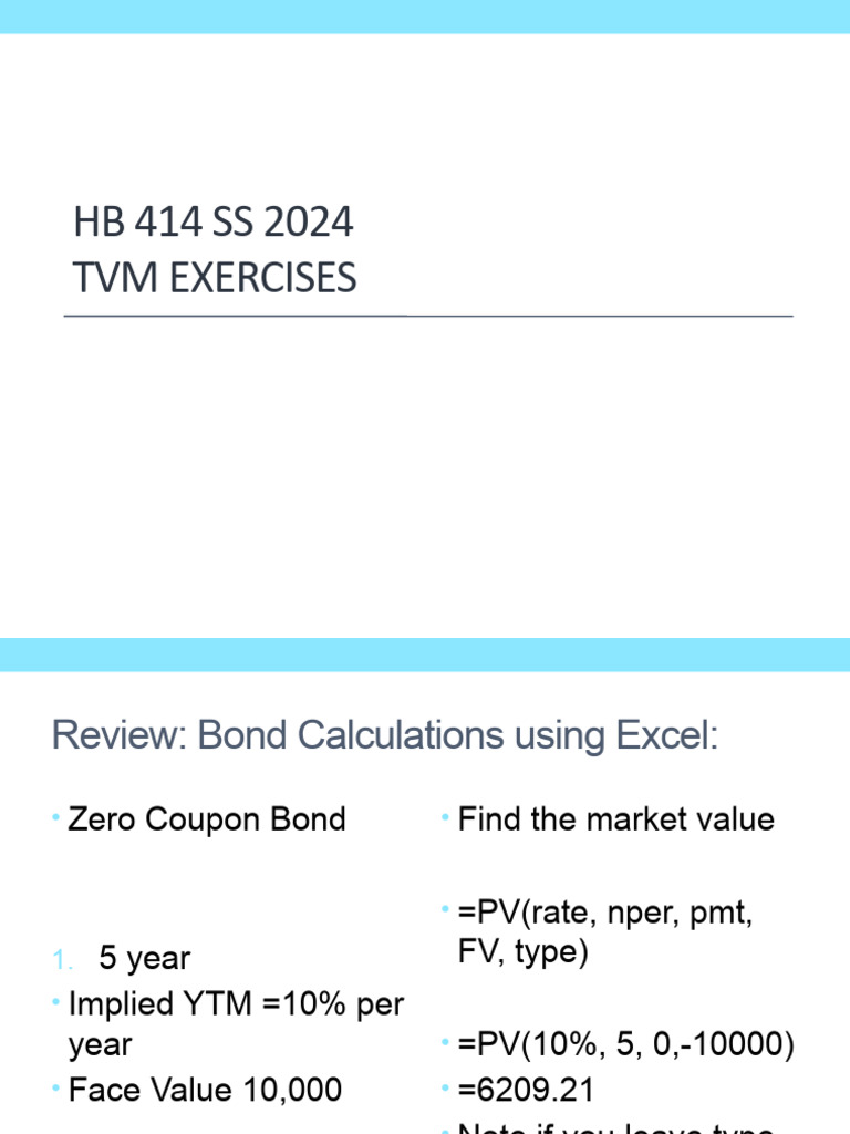 Excel Bond Calculation Techniques | PDF | Bonds (Finance) | Internal ...