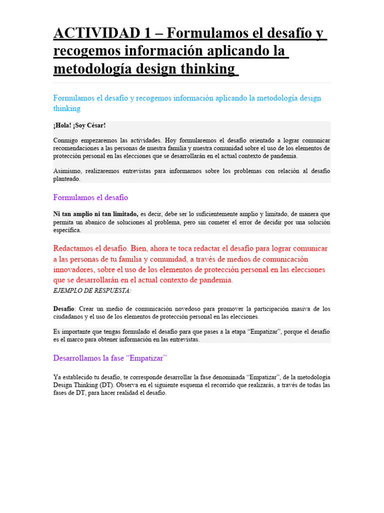 Etapas Design Thinking | PDF | El pensamiento de diseño | Diseño