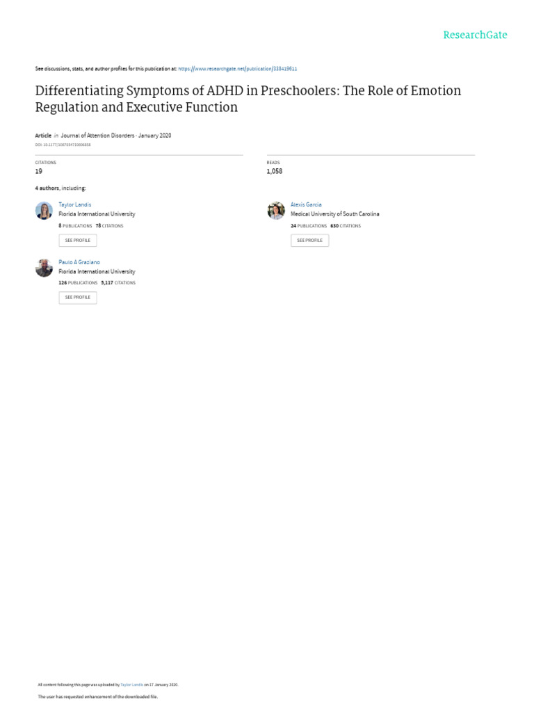 2020 Differentiating Symptoms of ADHD The Role of Emotion | PDF | Attention Deficit ...