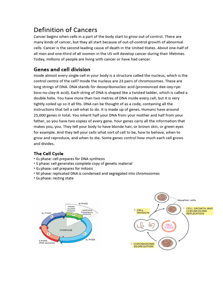 1 Definition of Cancers 1 4 | PDF | Neoplasms | Cancer