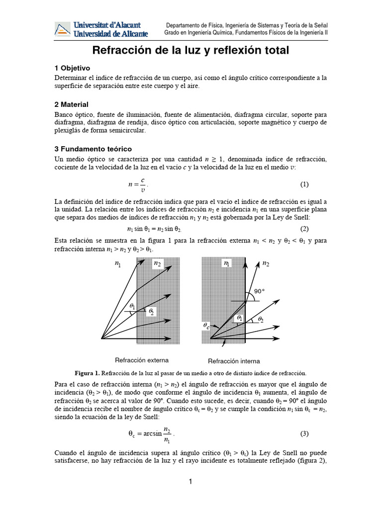 5.Refracción&Reflexión | PDF | Refracción | Óptica