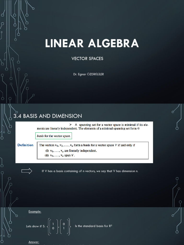 Linear Algebra VectorSpaces3 | PDF | Basis (Linear Algebra) | System Of ... Linear Algebra VectorSpaces3 | PDF | Basis (Linear Algebra) | System Of ...