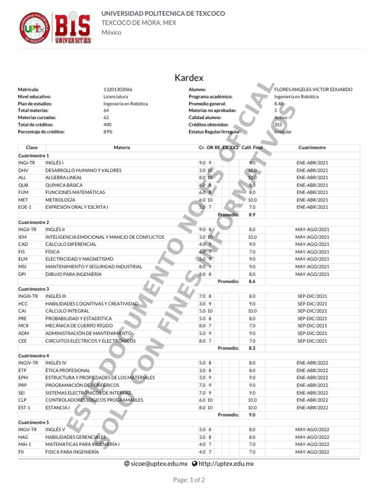 kardex | PDF | Ciencias fisicas | Informática