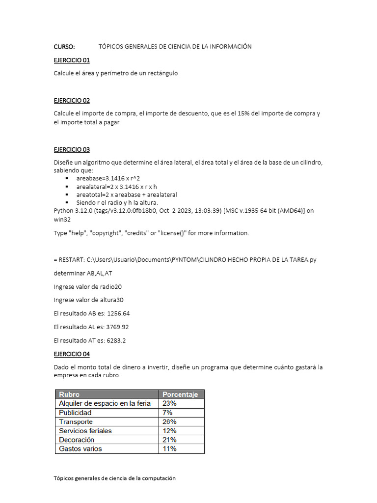 Tarea De Pythom Pdf