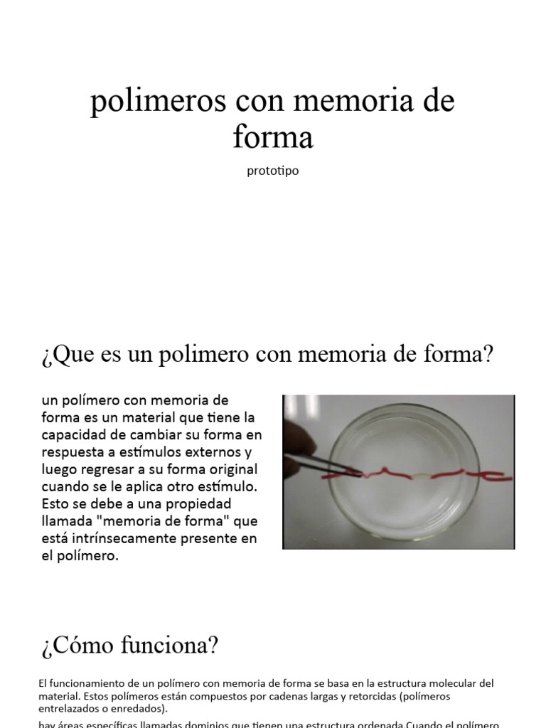 Polímeros con Memoria de Forma: Tipos y Usos | PDF | Polímeros ...