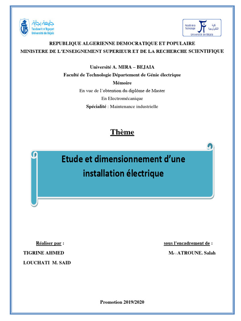 Dimensionnement d'une installation électrique | PDF | Transformateur ...