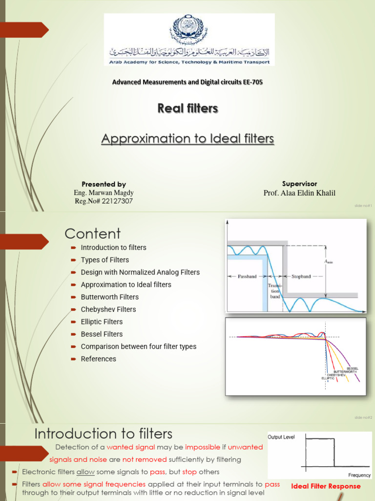 Approximation Filters - Marwan Magdy | PDF | Low Pass Filter | Electronic Filter