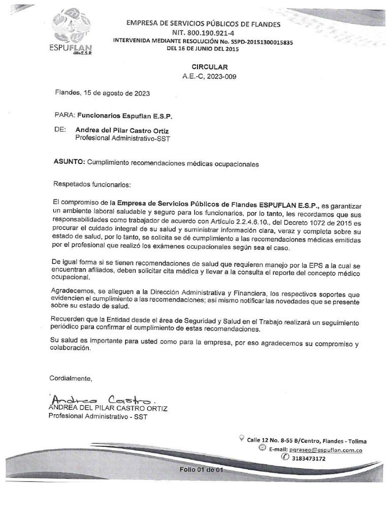 Circular 009-2023 | PDF