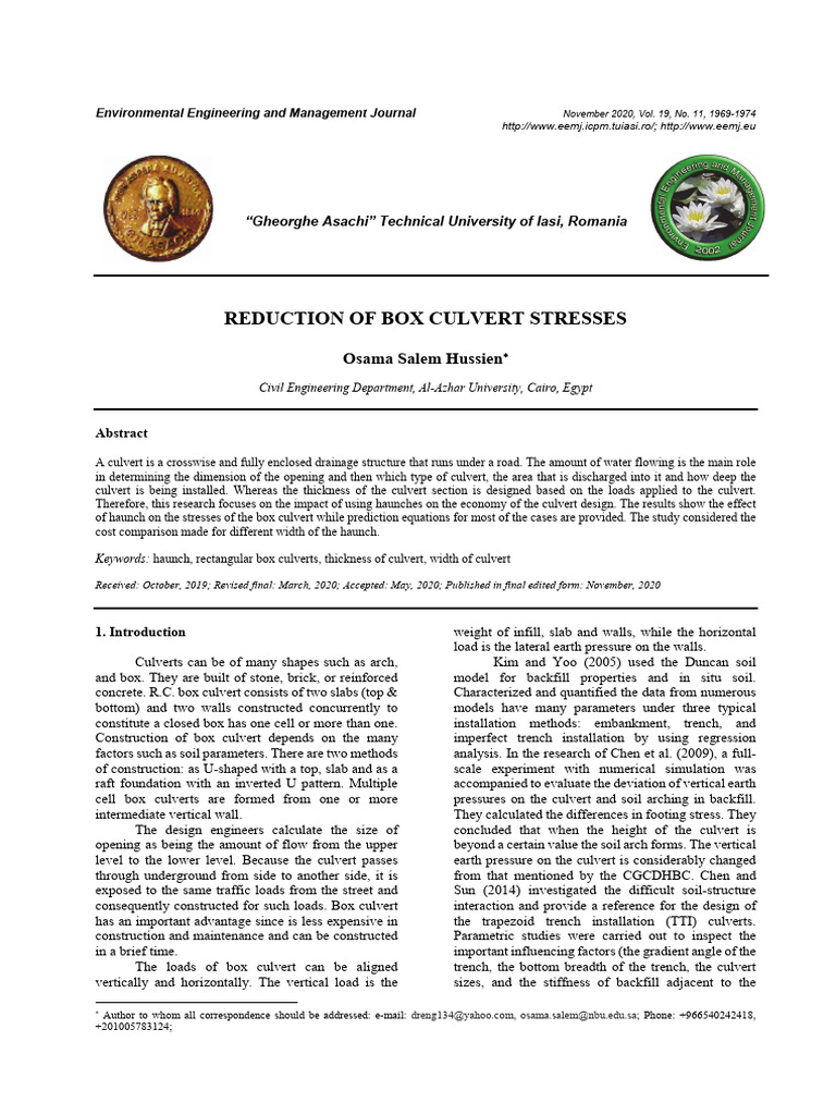 Reduction of Box Culvert Stresses | PDF | Stress (Mechanics) | Civil ...