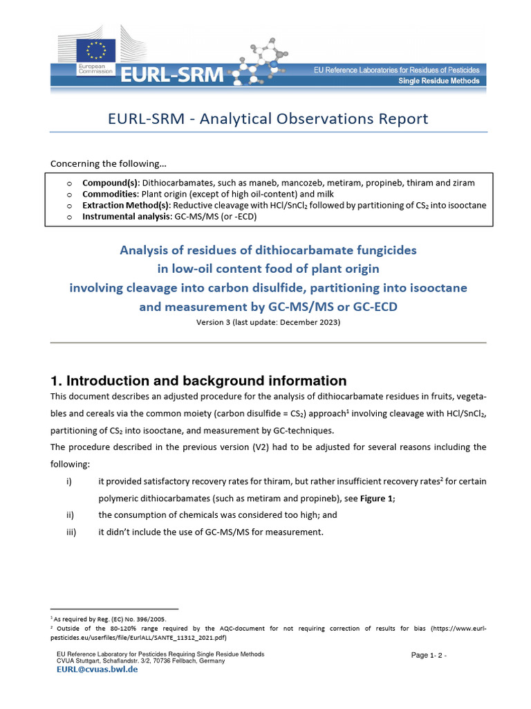 EurlSrm Observation CS2 Hydrolysis Version3 240119 | PDF | Gas ...