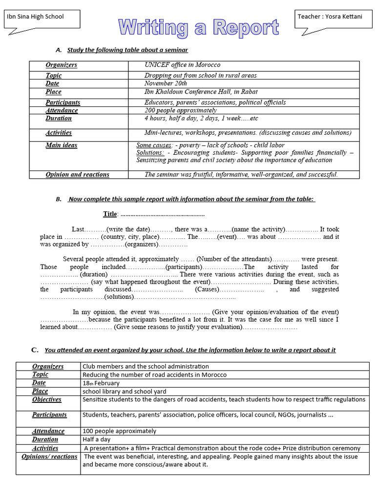 Writing A Report | PDF