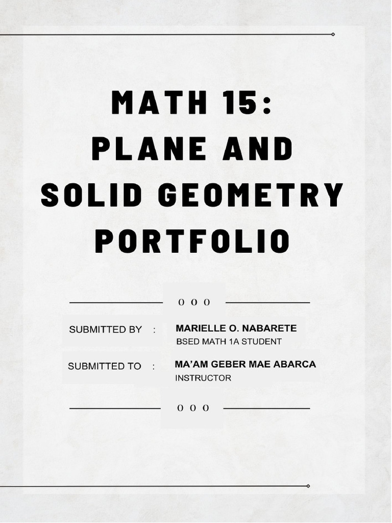 Geometry Portfolio | PDF | Mathematical Proof | Axiom