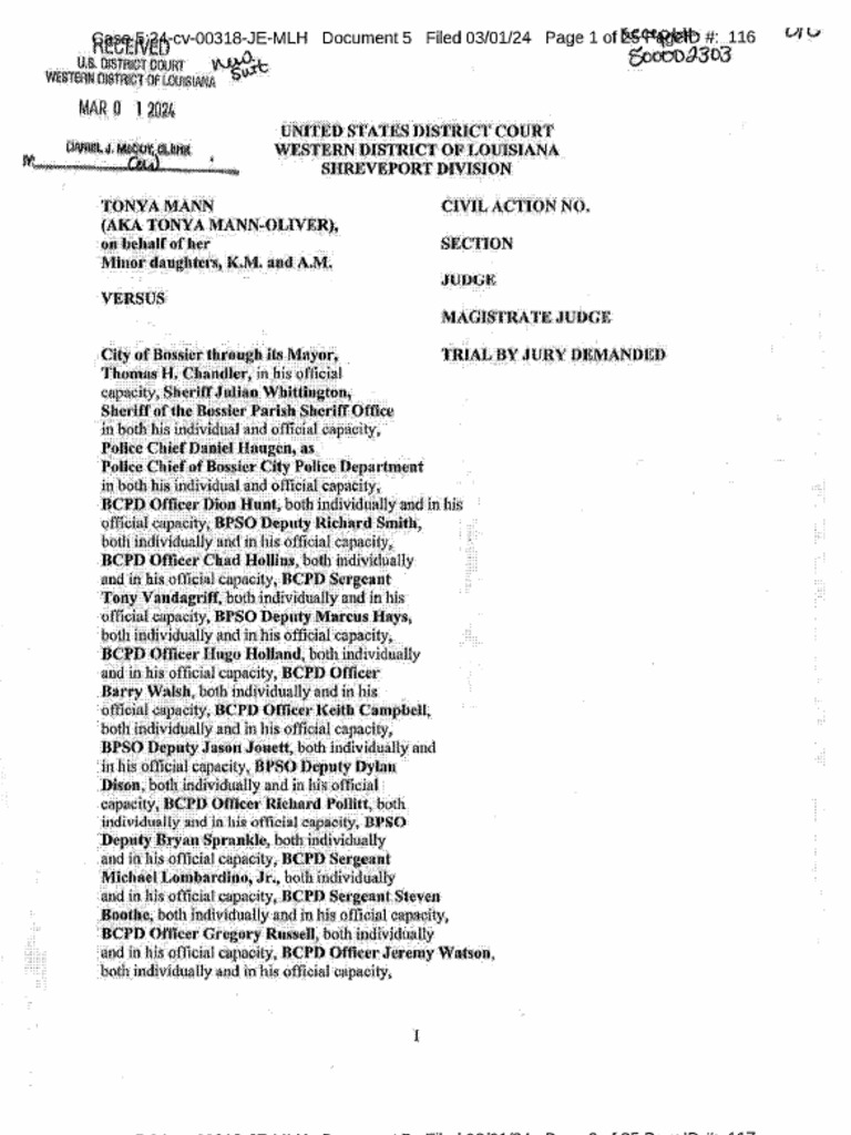 Tonya Mann Vs City of Bossier City | PDF