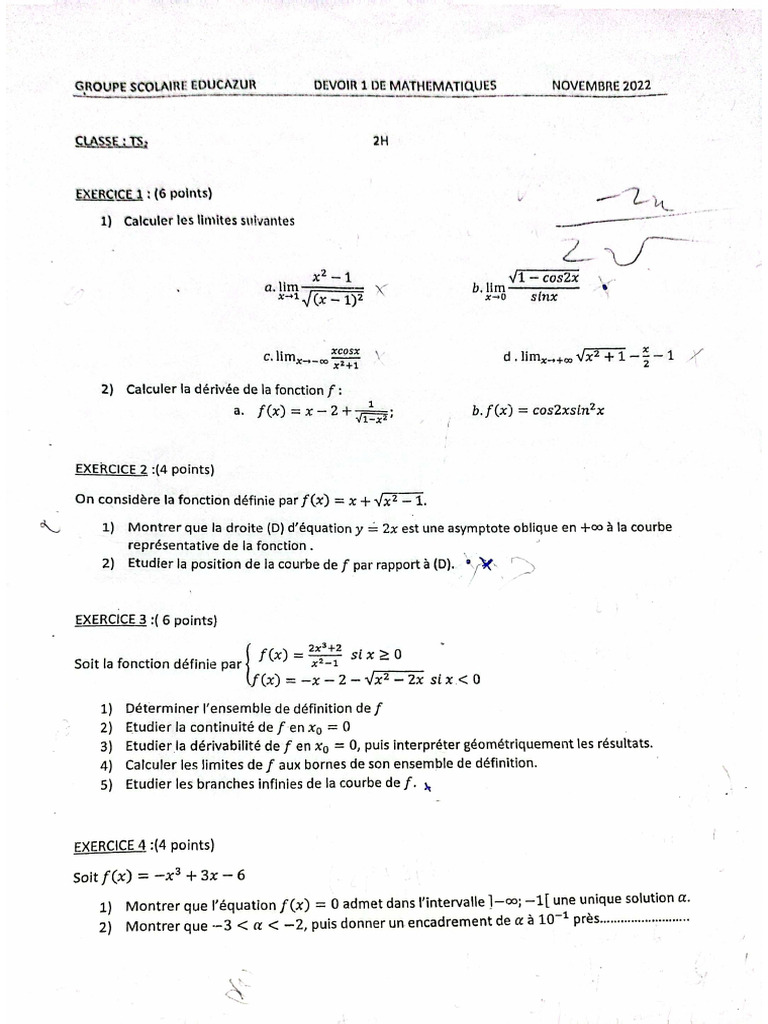 Devoir et composition terminale S2 Educazur | PDF