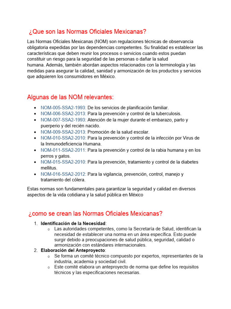 Normas Oficiales Mexicanas | PDF | Calidad (comercial) | Seguridad y salud ocupacional