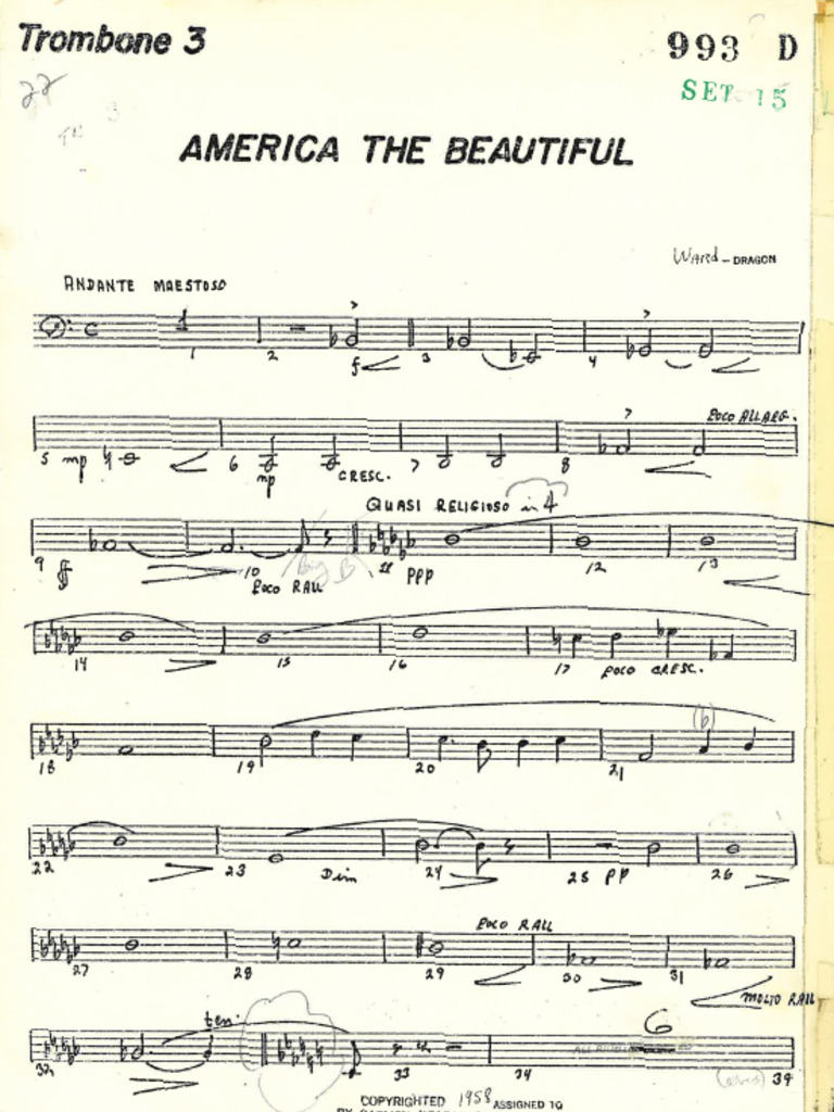 America The Beautiful Trombone 3 | PDF