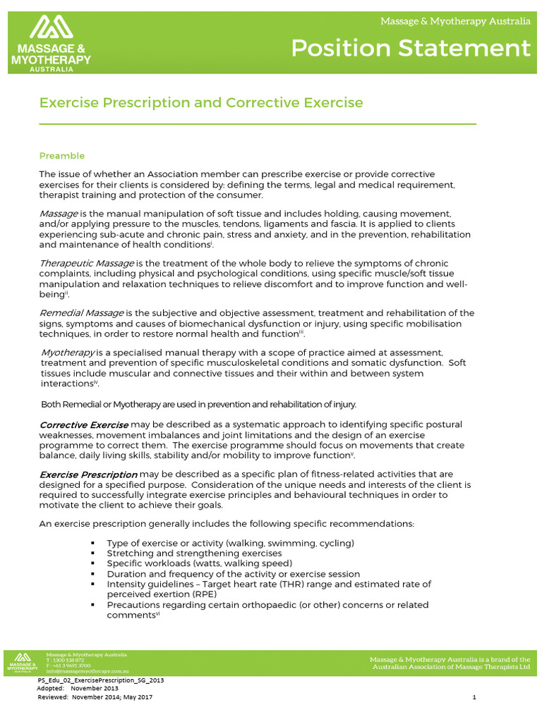 Exercise Prescription Guidelines | PDF | Physical Therapy | Health Care